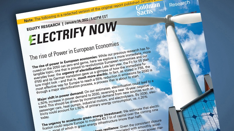 Electrify Now: The rise of Power in European Economies | Goldman Sachs
