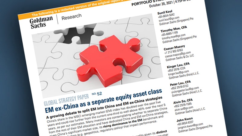 EM Ex-China as a Separate Equity Asset Class | Goldman Sachs