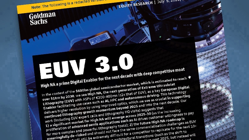 EUV 3.0: High NA a prime Digital Enabler for the next decade | Goldman Sachs