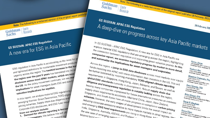 GS Sustain: An Analysis of APAC ESG Regulation | Goldman Sachs