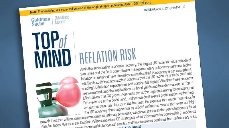 Report: Reflation Risk | Goldman Sachs