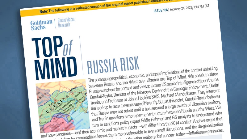 Russia Risk | Goldman Sachs