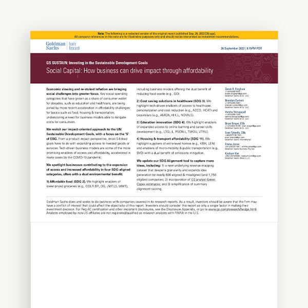 GS SUSTAIN: Social Capital: How business can drive impact through ...