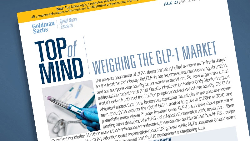 Weighing the GLP-1 market | Goldman Sachs