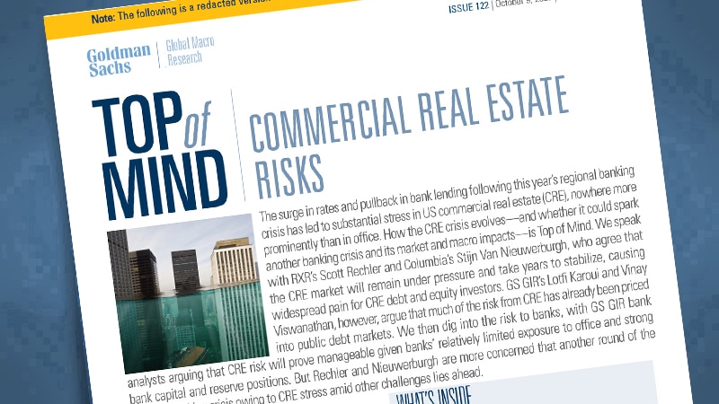 Commercial real estate risks | Goldman Sachs